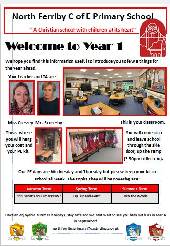 North Ferriby CE Primary School Curriculum Year 1